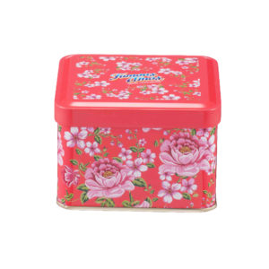 Floral design La Rosa Tins 80g of Cookies in a Green or Red Tin